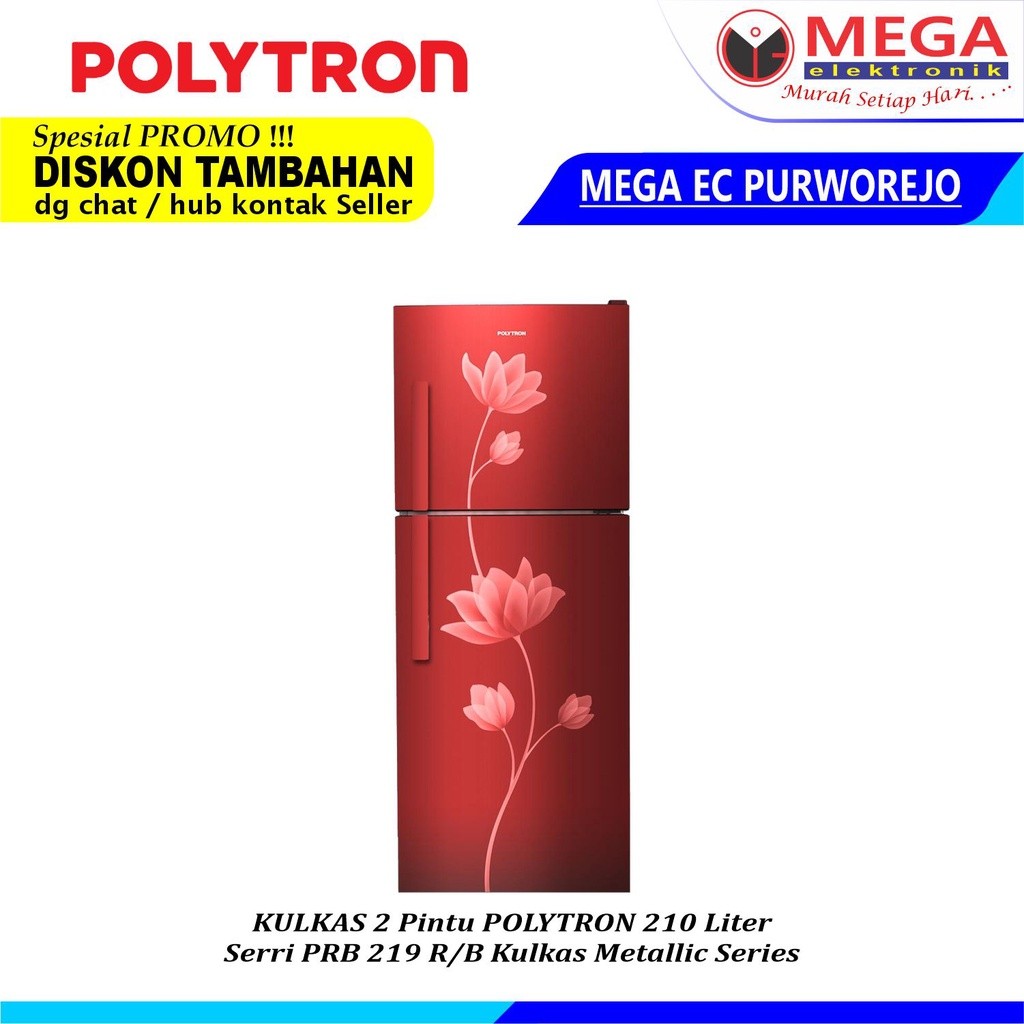 Jual LEMARI ES 2 PINTU POLYTRON PRB-219R/B HARGA PROMO MURAH BERGARANSI ...