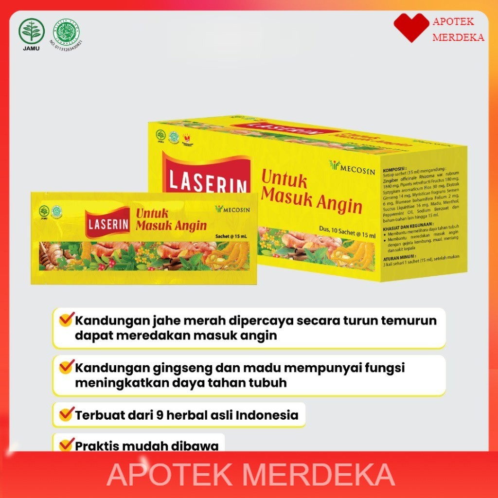 Jual Laserin untuk Masuk Angin Sachet 15 ml | Shopee Indonesia