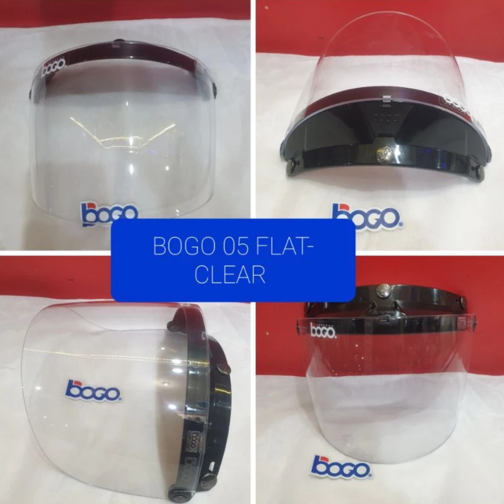 Jual Visor Bogo Flat Clear Kaca Helm -BG-05 | Shopee Indonesia