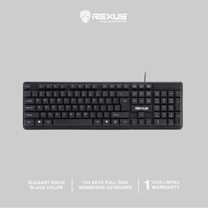 Jual Rexus K278 K-278 Wired Gaming Keyboard Fullsize Membrane Plug and ...