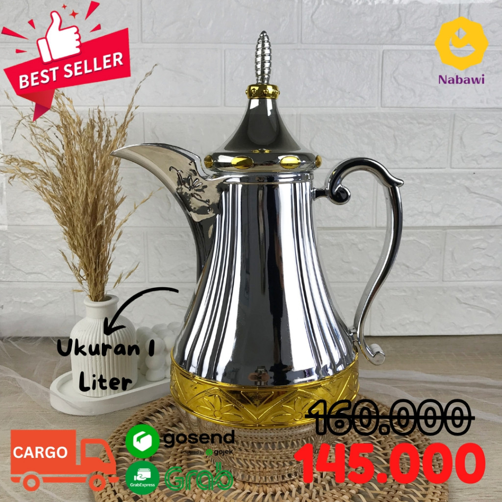 Jual Termos Silver 1 Liter Termos Arab Termos Zam Zam Termos Teh Kopi ...