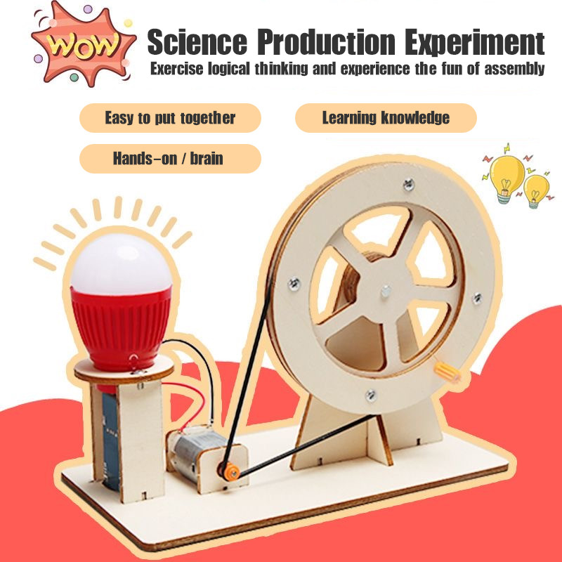 Jual DIY Rakitan Puzzle Kayu Science Hand Generator Electric Power Science Experiment Diy ...