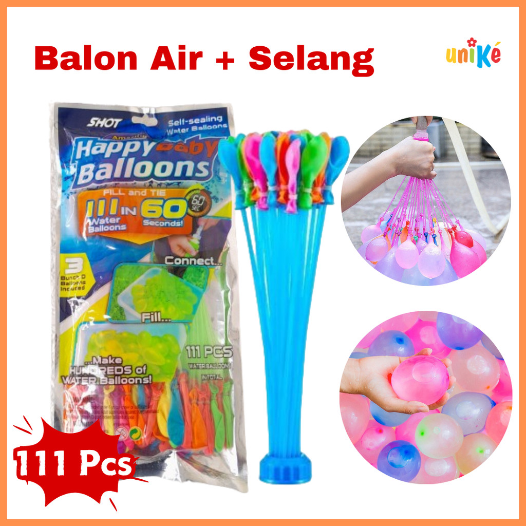 Jual 111 Pcs Mainan Lempar Balon + Selang / Balon Air / Water Balloon ...