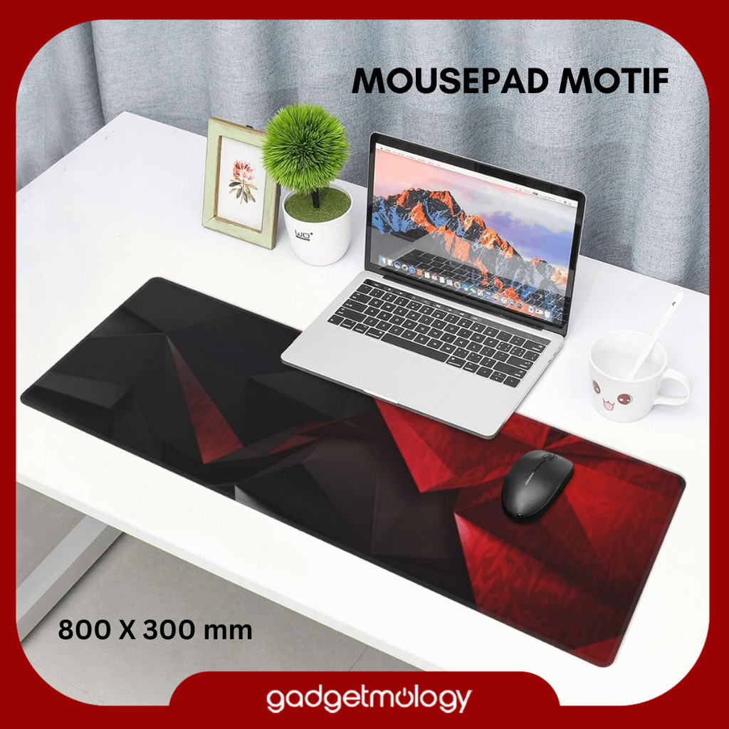 Jual Mousepad Deskmat Gaming Rubber Mouse Pad Besar Lebar Abstract Red ...