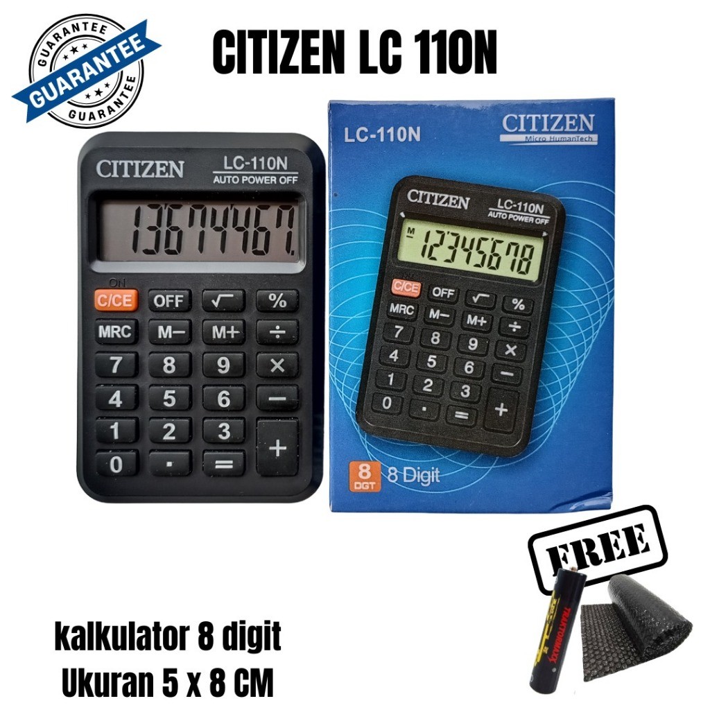 Jual Kalkulator LC 110 N Ukuran Kecil Mini Saku 8 Digit Power Baterai ...