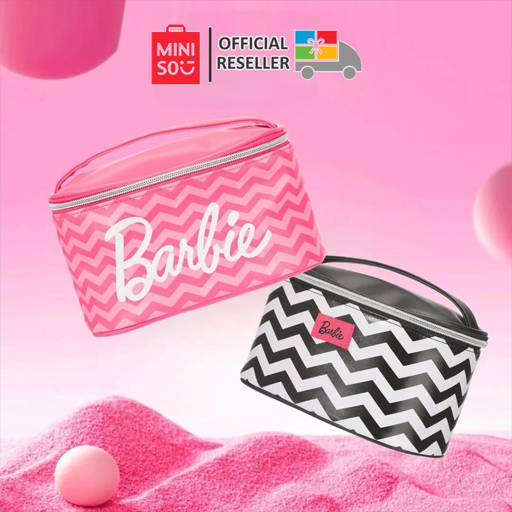 Jual MINISO x BARBIE make up pouch / Pink / Black | Shopee Indonesia