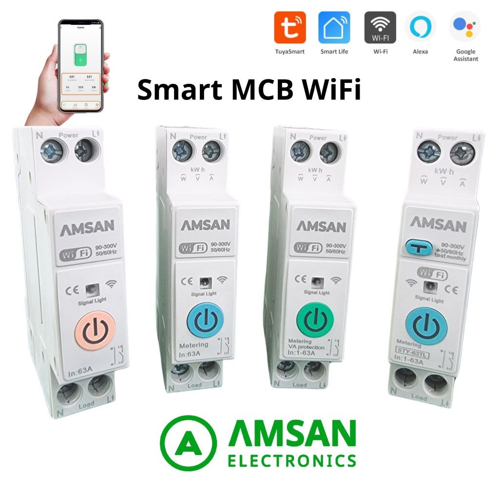 Jual Smart MCB wifi AMSAN Saklar Jarak Jauh Pantau Daya Perlindungan ...