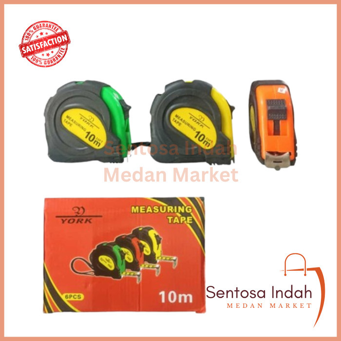 Jual Meteran Tarik Karet / Measuring Tape York 10 Meter | Shopee Indonesia