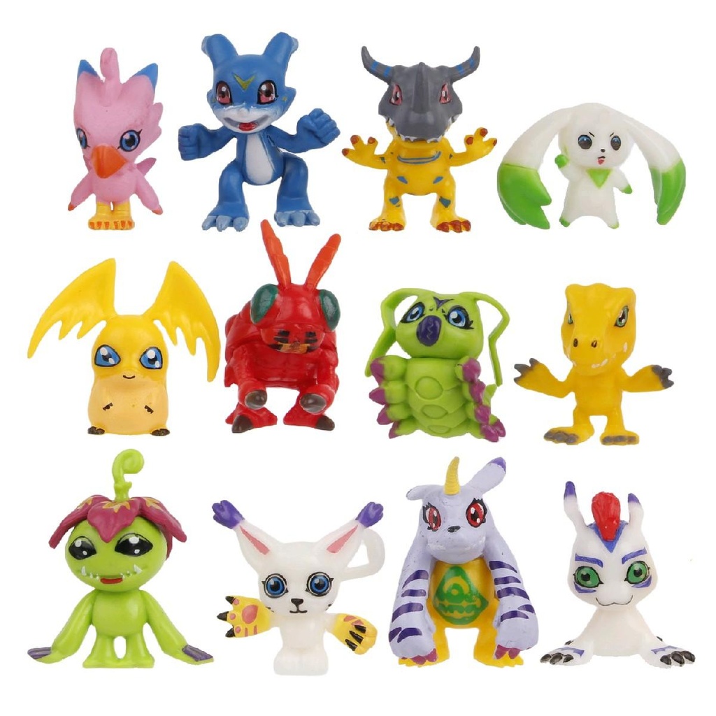 Jual Action Figure Digimon Set 12 Pcs Miniatur Topper Cake Agumon ...