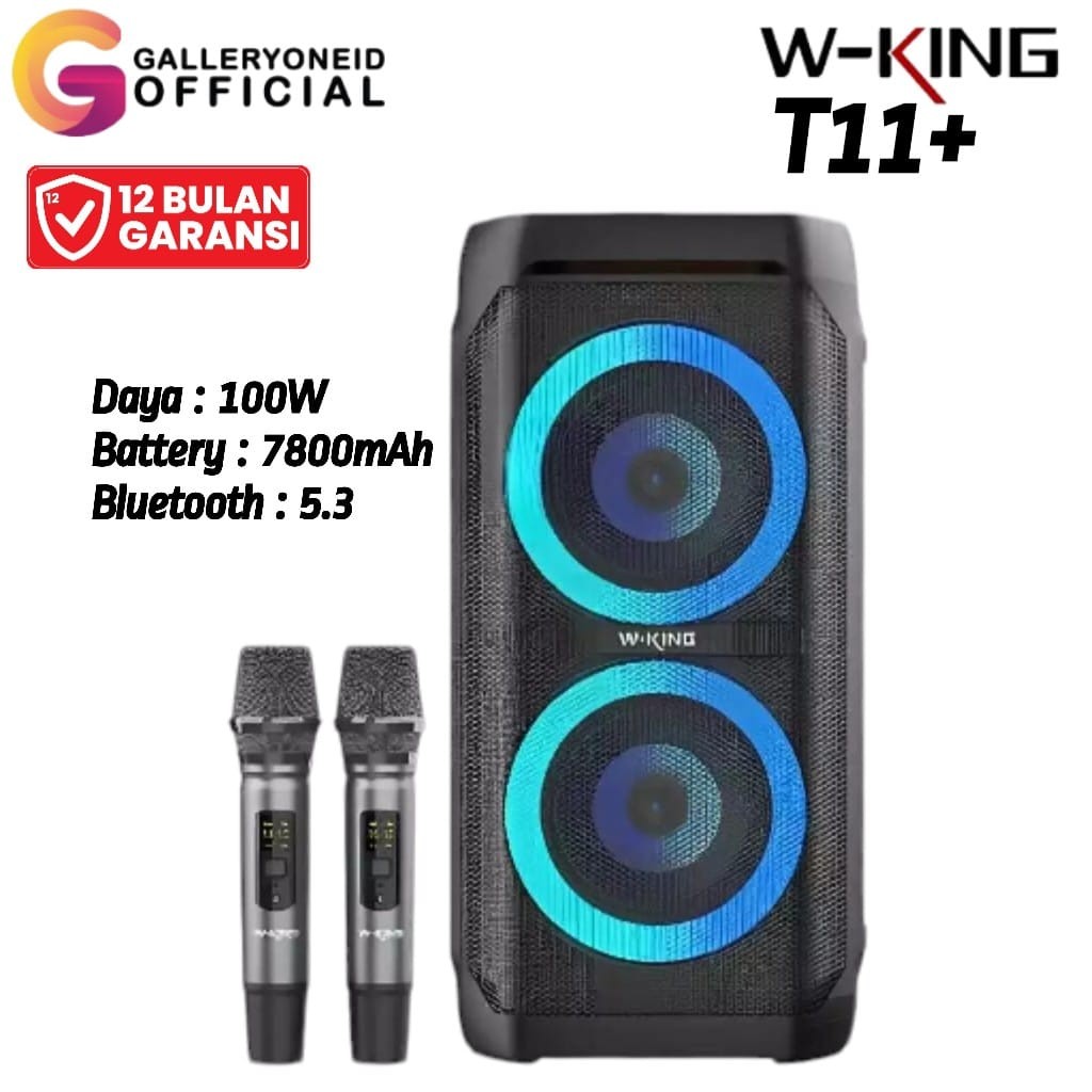 Jual Speaker Bluetooth Karaoke WKing T11+ 2 Mic Portable Wireless ...