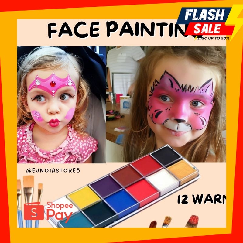 Jual HALOWEEN 10.10 | Face Body Painting 12 Warna Cat Wajah dan Badan ...