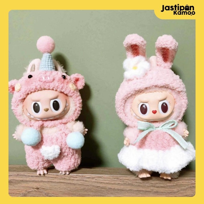 Jual Custom baju Labubu 17CM | One Set Labubu Pig and Rabbit Pink ...