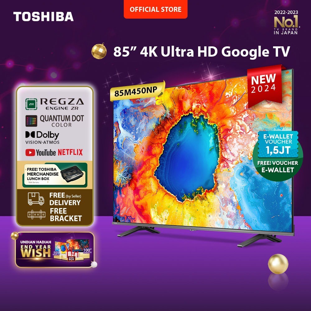 Jual Toshiba 85 Inch Smart TV Google 4K UHD QLED HDR10 Dolby Vision ...
