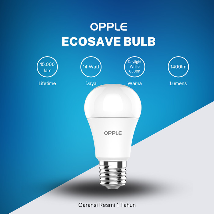 Jual OPPLE Lampu LED Bulb Bohlam EcoSave 14W 6500K Putih | Shopee Indonesia