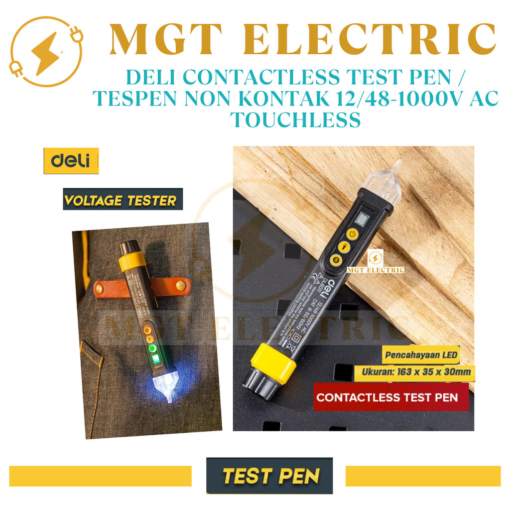 Jual Deli Contactless Test Pen / Tespen Non Kontak 12/48-1000V AC ...