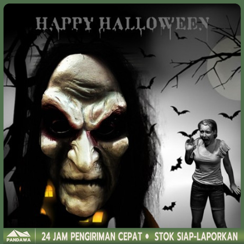 Jual Topeng Zombie Halloween Topeng Penyihir Tua SIAP Topeng Pesta ...