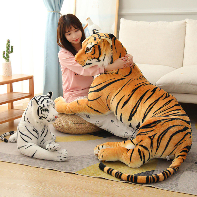 Jual Giant Real Life Tiger Plush Toys Stuffed Soft Wild Animals ...