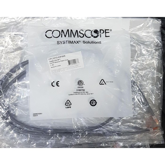 Jual Systimax patch cord cat.6 / cat6 5feet Grey ( GS8E-DG-5FT ...