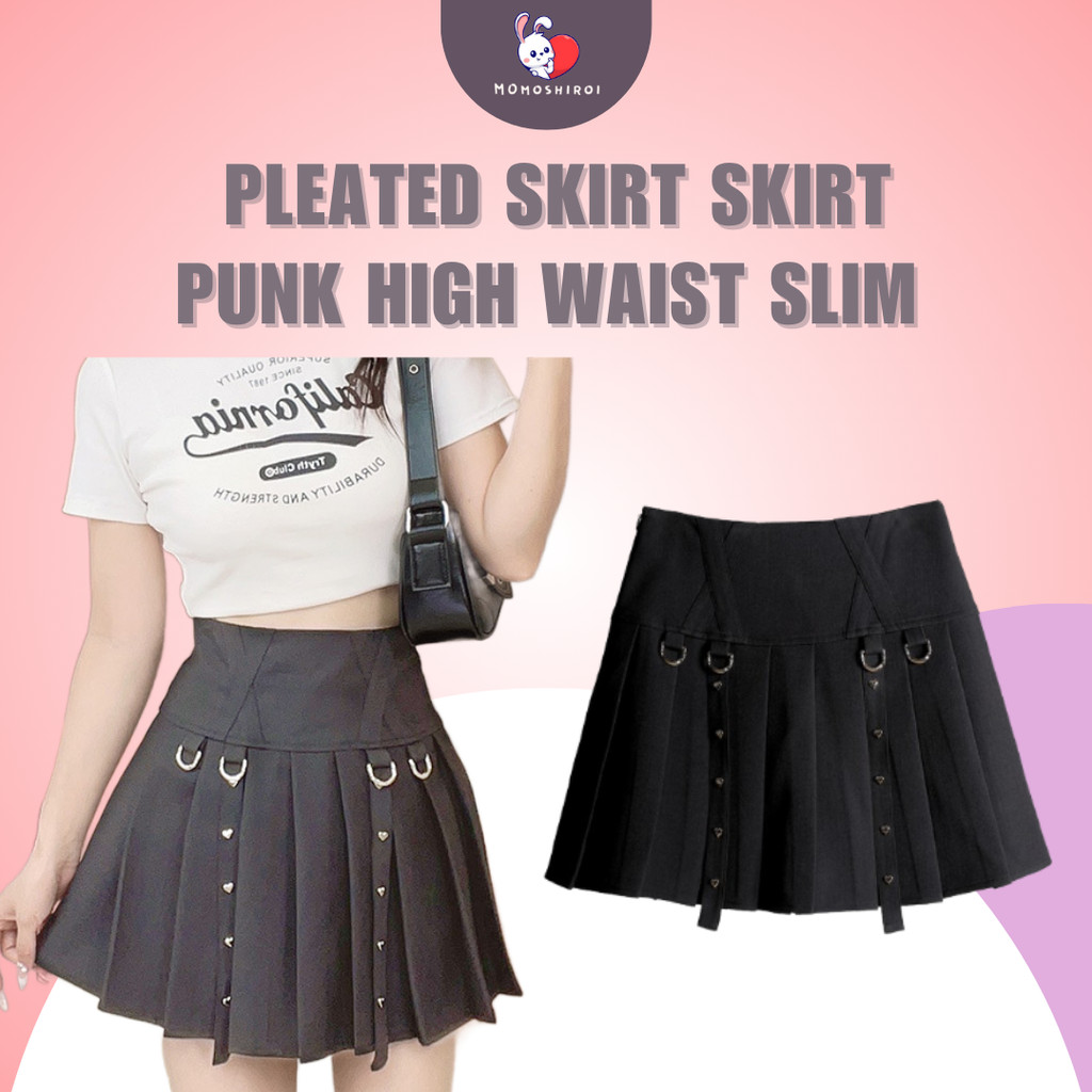 Jual (WH2) - 2118 - Pleated Skirt skirt Punk High Waist Slim rok lipit ...