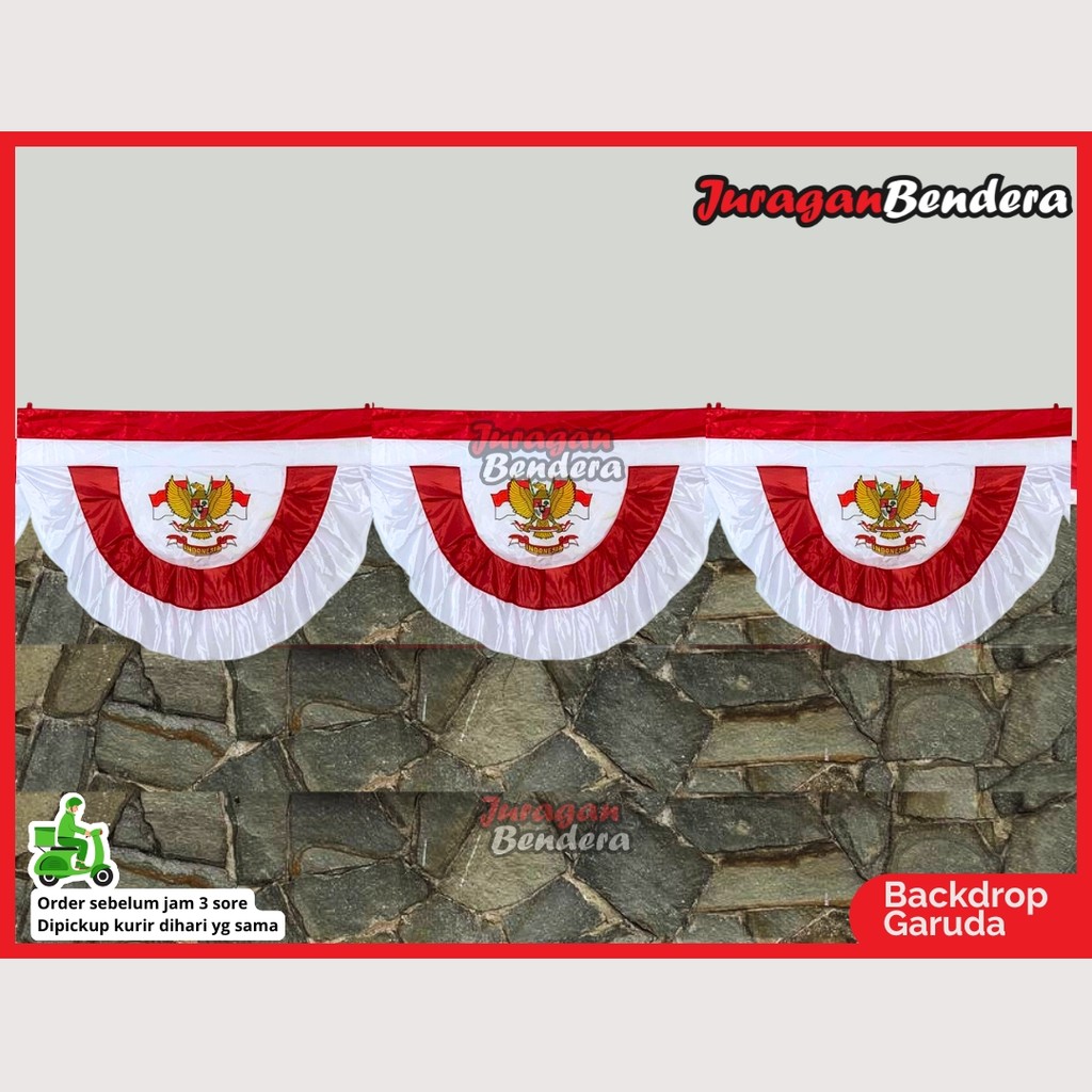 Jual BackDrop Garuda | Background Risplang Merah Putih Panjang Dekorasi ...