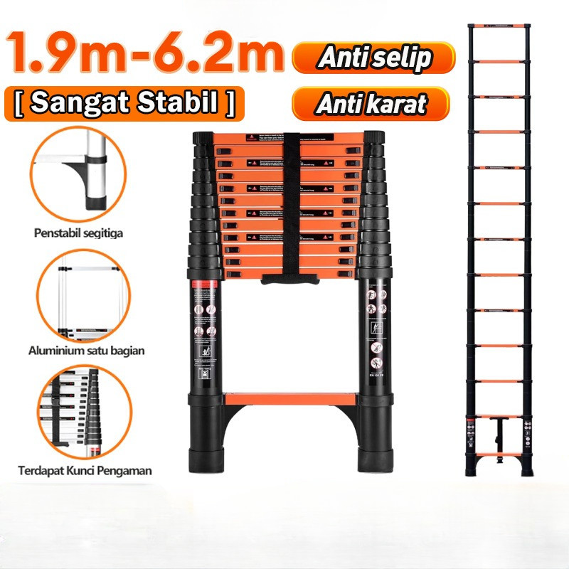 Jual Tangga Lipat Aluminium Teleskopik 1.9M-6.3M Multifungsi Telescopic ...