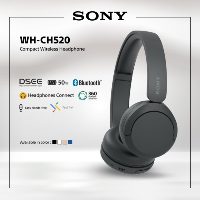 Jual Sony WH-CH520 WHCH520 CH 520 Wireless Headphone On-Ear Bluetooth | Shopee Indonesia