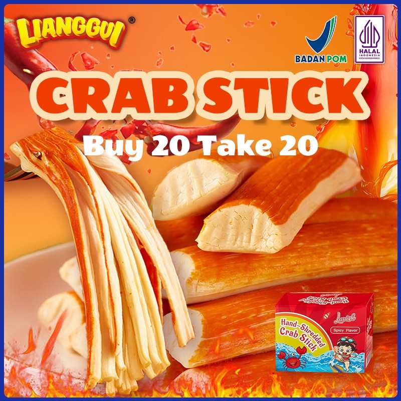 Jual 40pcs Lianggui Stick Crab BBQ & Pedas HALAL - Cemilan Viral, Snack ...