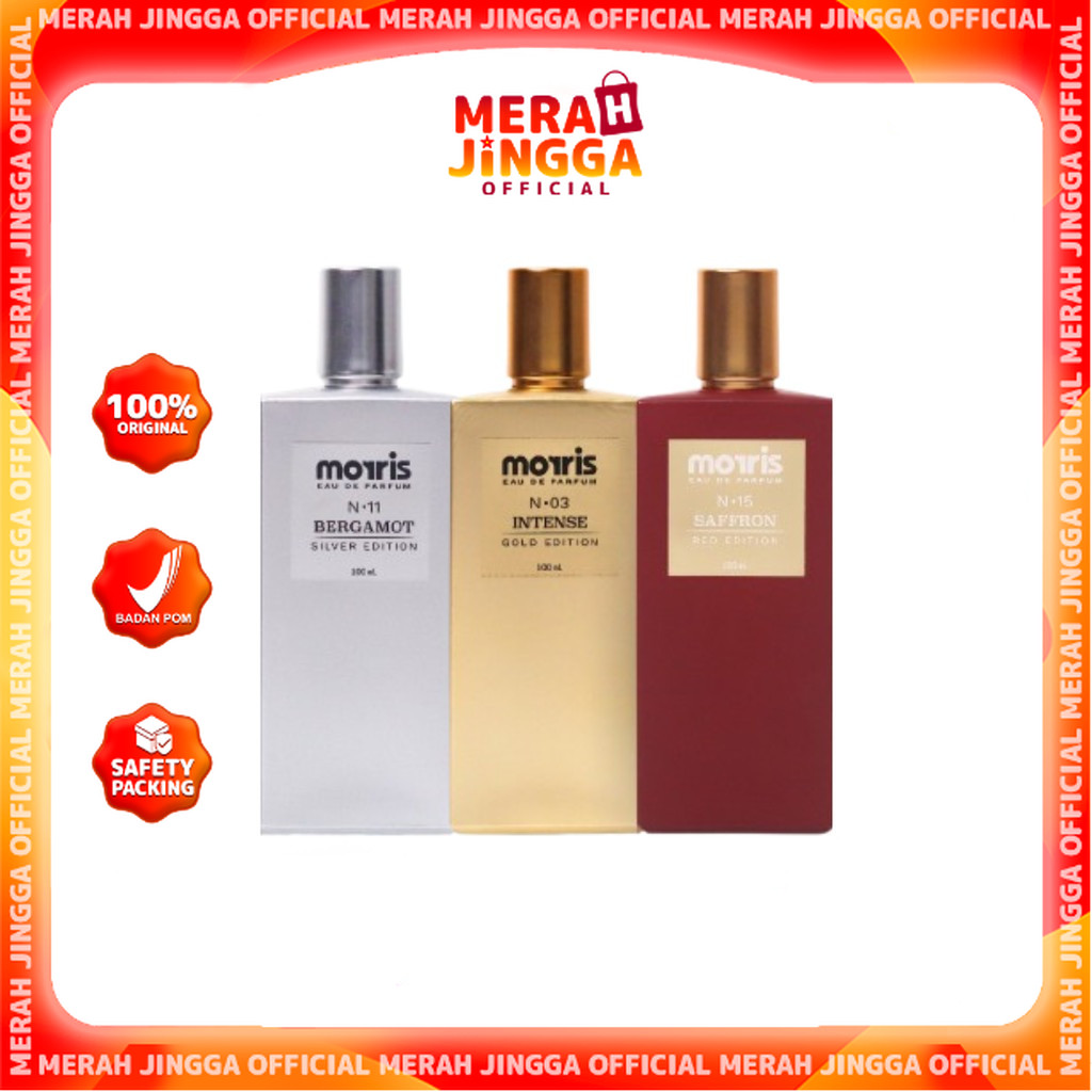 Jual Morris Eau De Parfum Red Gold Silver 100 ml Parfum Pria | Merah ...
