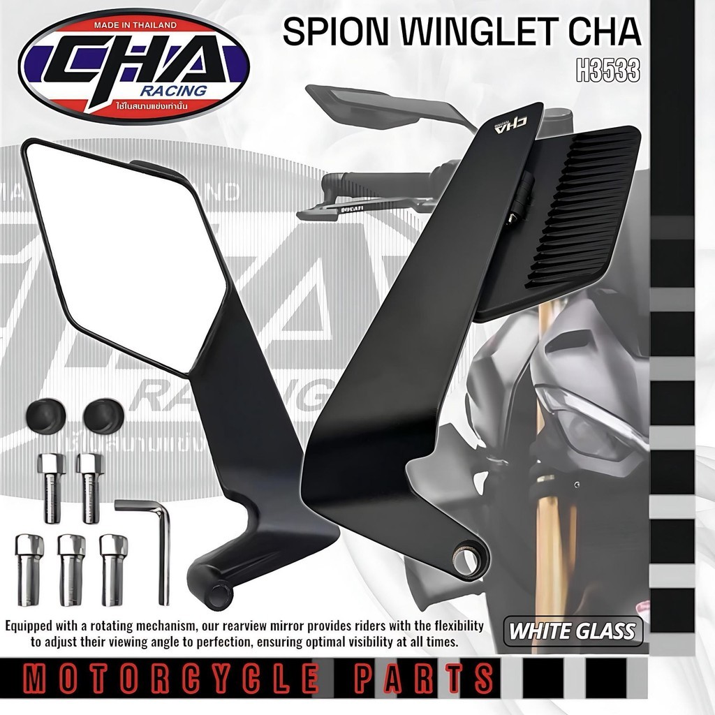 Jual Spion Winglet Model V3 CHA Bahan aluminium CNC Universal Motor ...