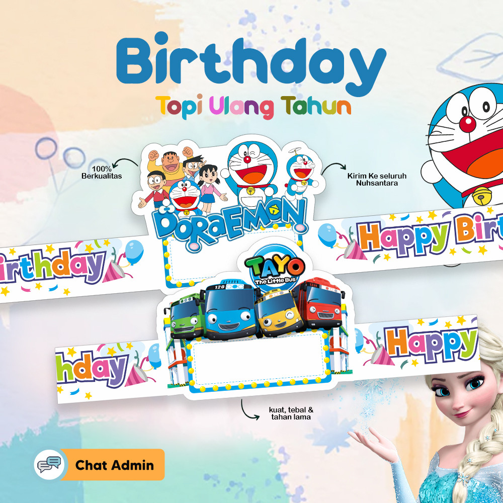 Jual TOPI LINGKAR ULTAH ANAK 10PCS / TOPI PESTA ULANG TAHUN ANAK / TOPI ...