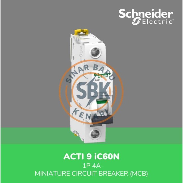 Jual Schneider Acti9 iC60N Mcb 4A - 1P - 6KA Kurva C - A9F74104 | Shopee Indonesia
