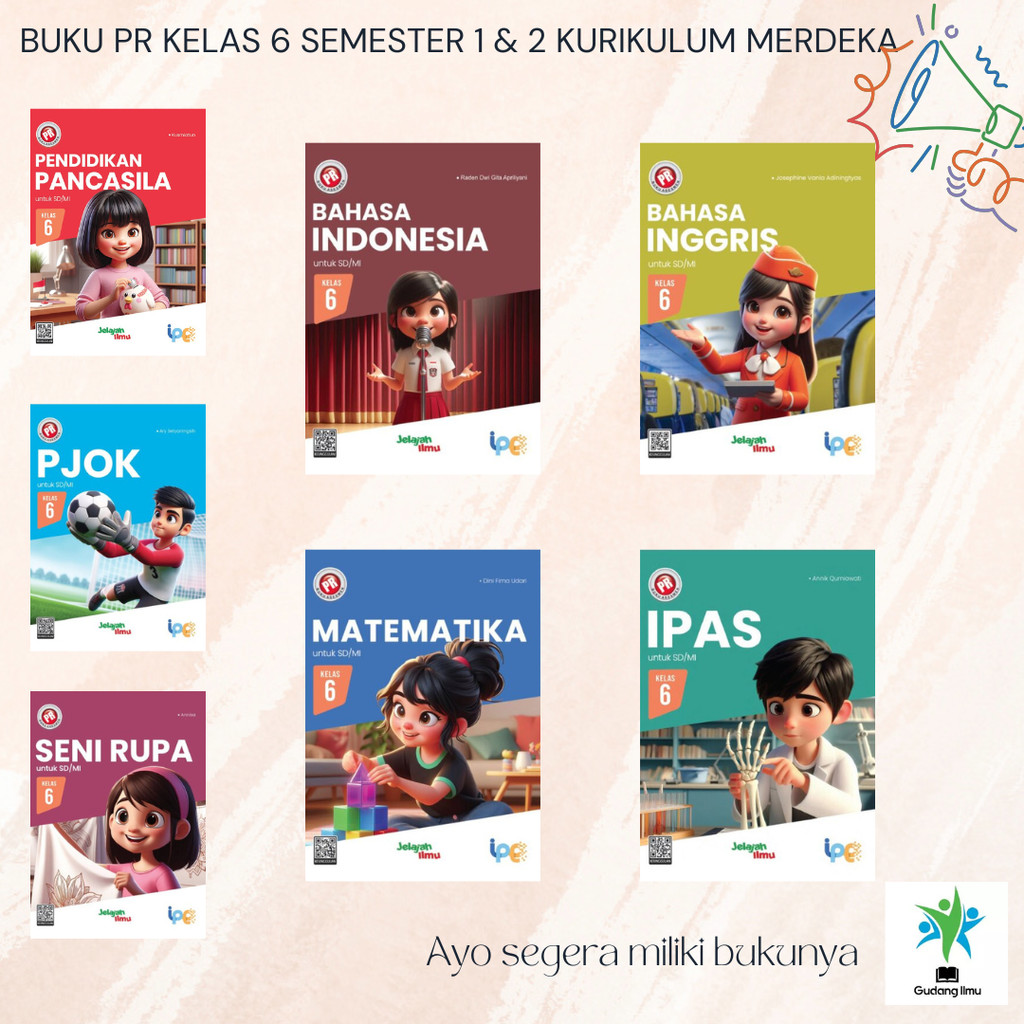 Jual Buku Pr/LKS SD/MI Kurmer Kelas 6/VI Semester 1&2 Kurikulum Merdeka Intan pariwara Tahun ...