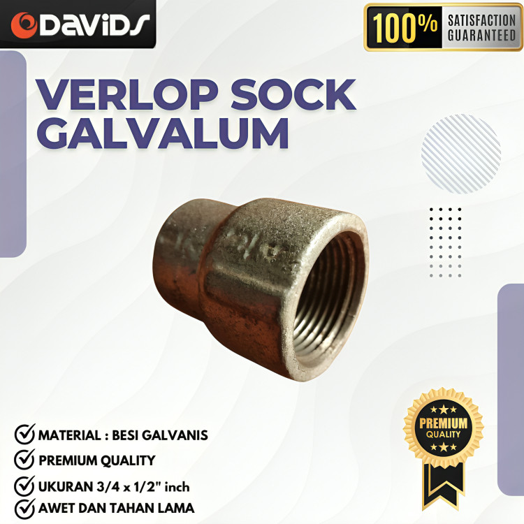 Jual Verlop Sock Sambungan Pipa Reducer Besi Galvanis 3/4 x 1/2 Inch ...