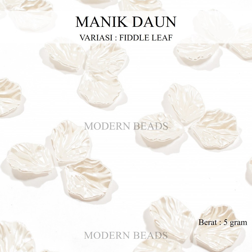 Jual [5 GRAM] Manik Daun Fiddle Leaf / Mote Daun Mutiara / Manik ...