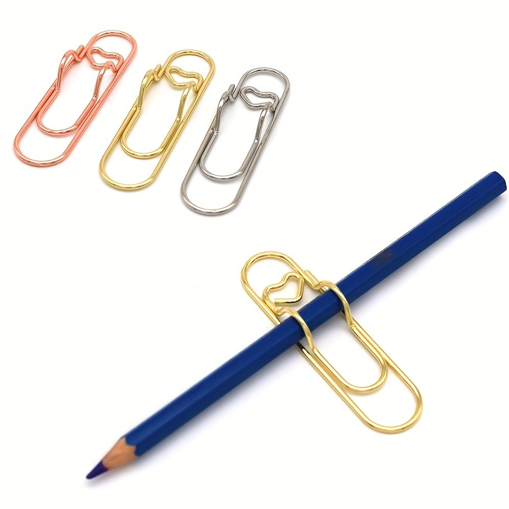 Jual 3pcs/Set Multi-functional Metal Paper Clips with Pen Holder Binder ...