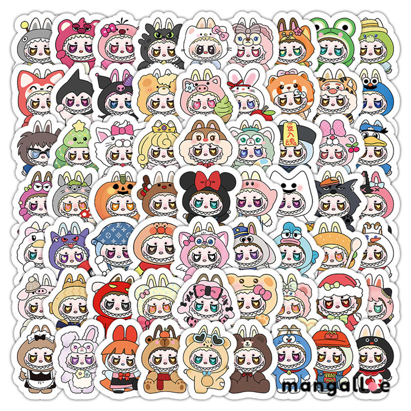 Jual [COD] Stiker Lucu Kartun Stiker Labubu Cross Dressing Kreatif ...