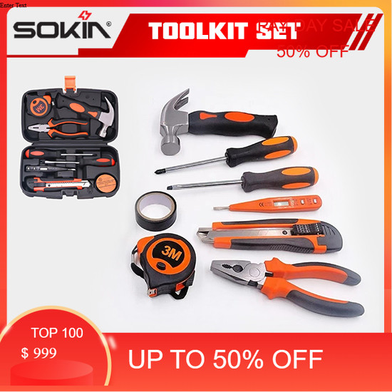 Jual sokin Hand Toolset 9PCS Tool Kit Alat Rumah Tangga Tool Kit Set ...