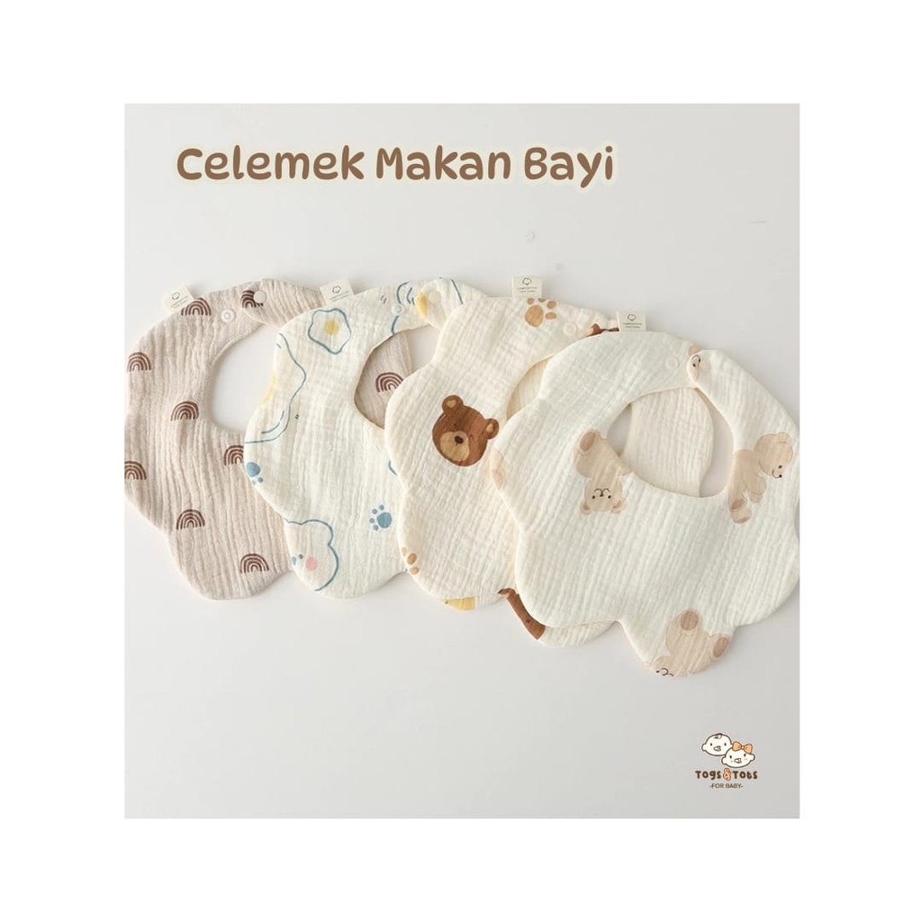 Jual ( OTH1170 ) Celemek Makan Bayi Baby Bib Mpasi Slaber Burb 6 layer ...