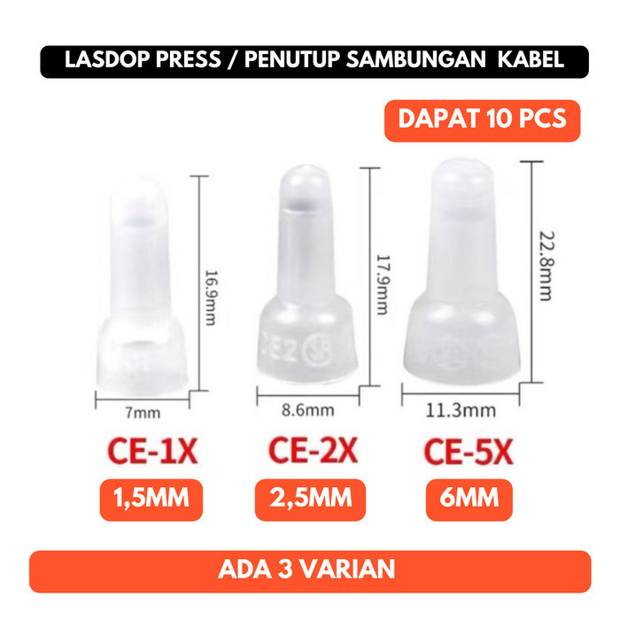 Jual Lasdop Press CE-1X 2X 5X Konektor 1,5mm 2,5mm 6mm Twist Wire ...