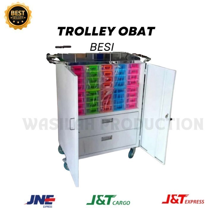 Jual TROLLEY OBAT BESI DAN STAINLESS || MEDICINE TROLLEY STEEL - TROLI ...
