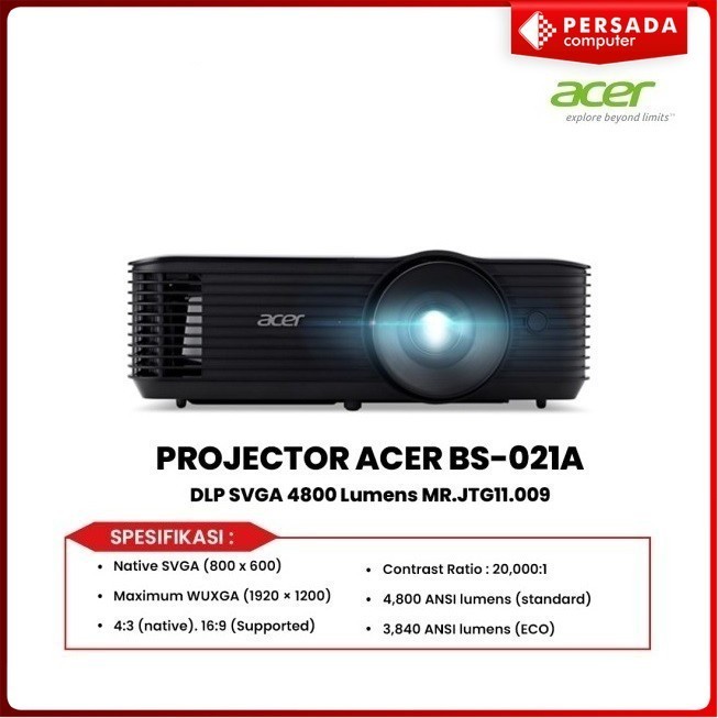 Jual PROJECTOR ACER ESSENTIALS BS-021A SVGA 4800 ANSI LUMENS | Shopee ...