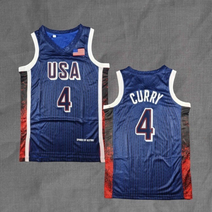 Jual Baju Jersey Basket Staph Curry USA 2024 Basketball Team Heatpress ...