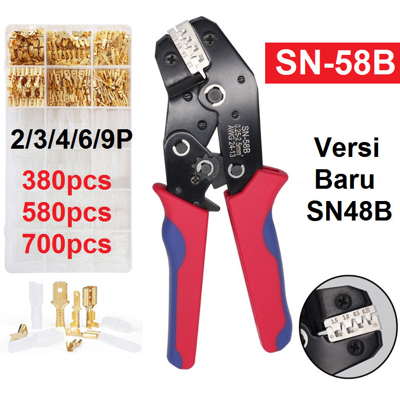 Jual Tang Crimping Skun 380Pcs Soket Kabel Motor SN-58B Mobil 2Pin 3Pin 4Pin 5Pin 6Pin Socket ...