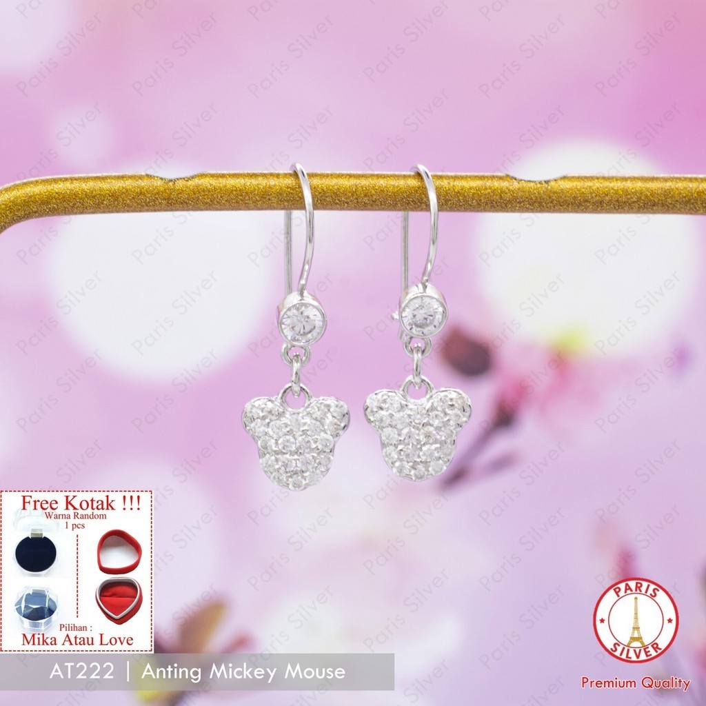 Jual Anting Mickey Mouse Perak Asli Silver 925 Lapis Emas Putih Anak Tidak Gatal Alergi Karat ...