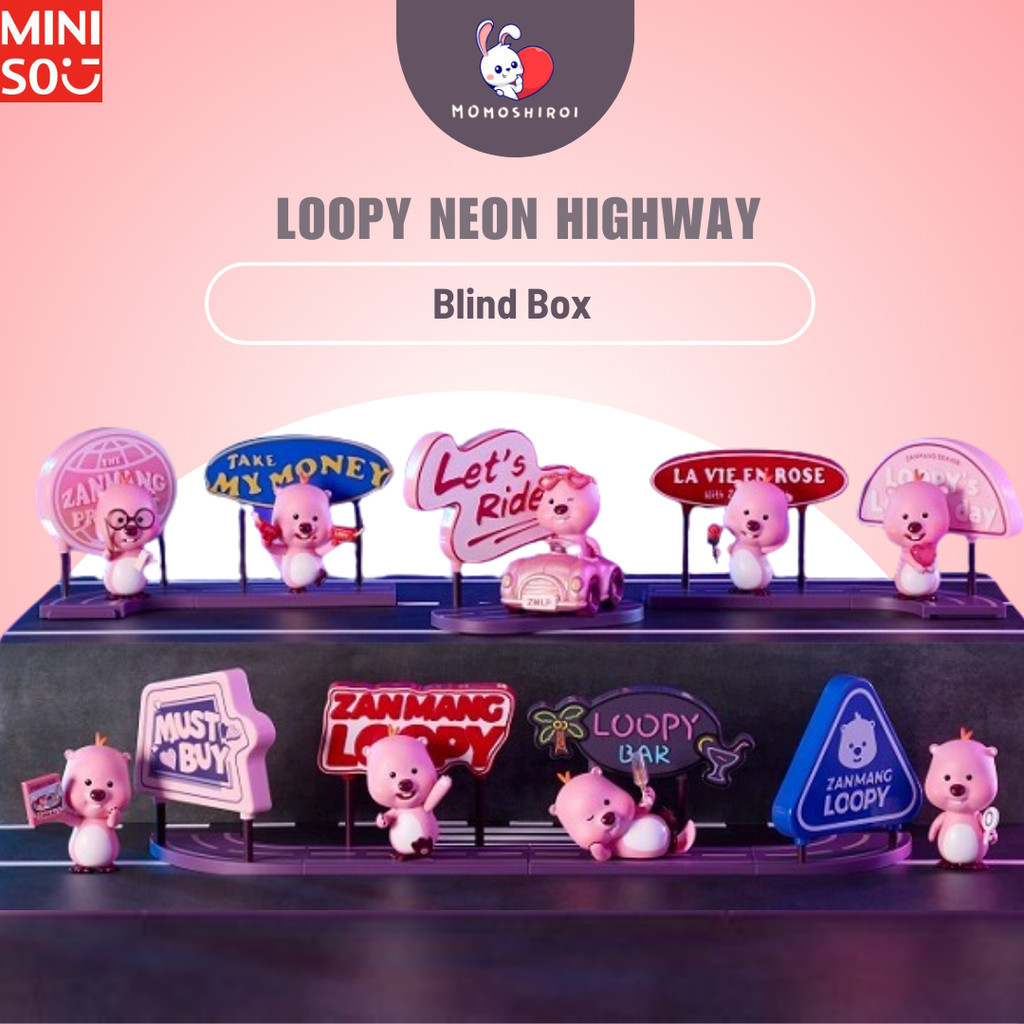 Jual Loopy Neon Highway Miniso Blind Box Ornaments Blind Box Ornaments Figure Toys Trendy Toys ...