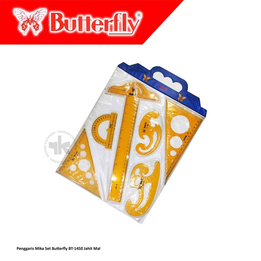 Jual Butterfly Ruler Set Penggaris Pola Baju BT-1450 French Curve ...