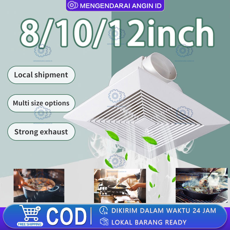 Jual 【COD】Exhaust Fan Kipas Angin Hexos Plafon 8 inch / 10 inch/12 Inch ...