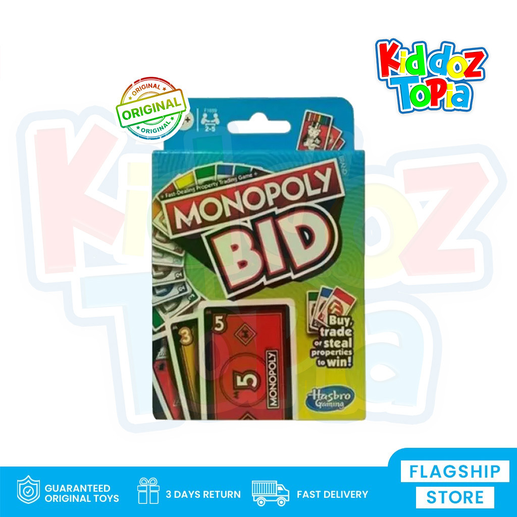 Jual Hasbro Gaming Monopoly Bid Game Quick Playing Card Game for 4 ...