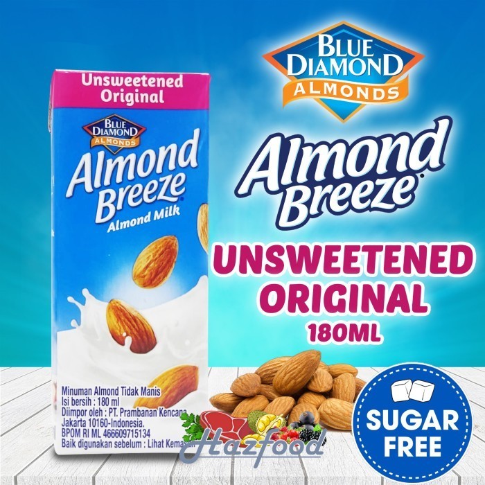 Jual Blue Diamond Almond Breeze Almond Milk Unsweetened Original 180ml (1 Ctn = 24pcs) | Shopee ...