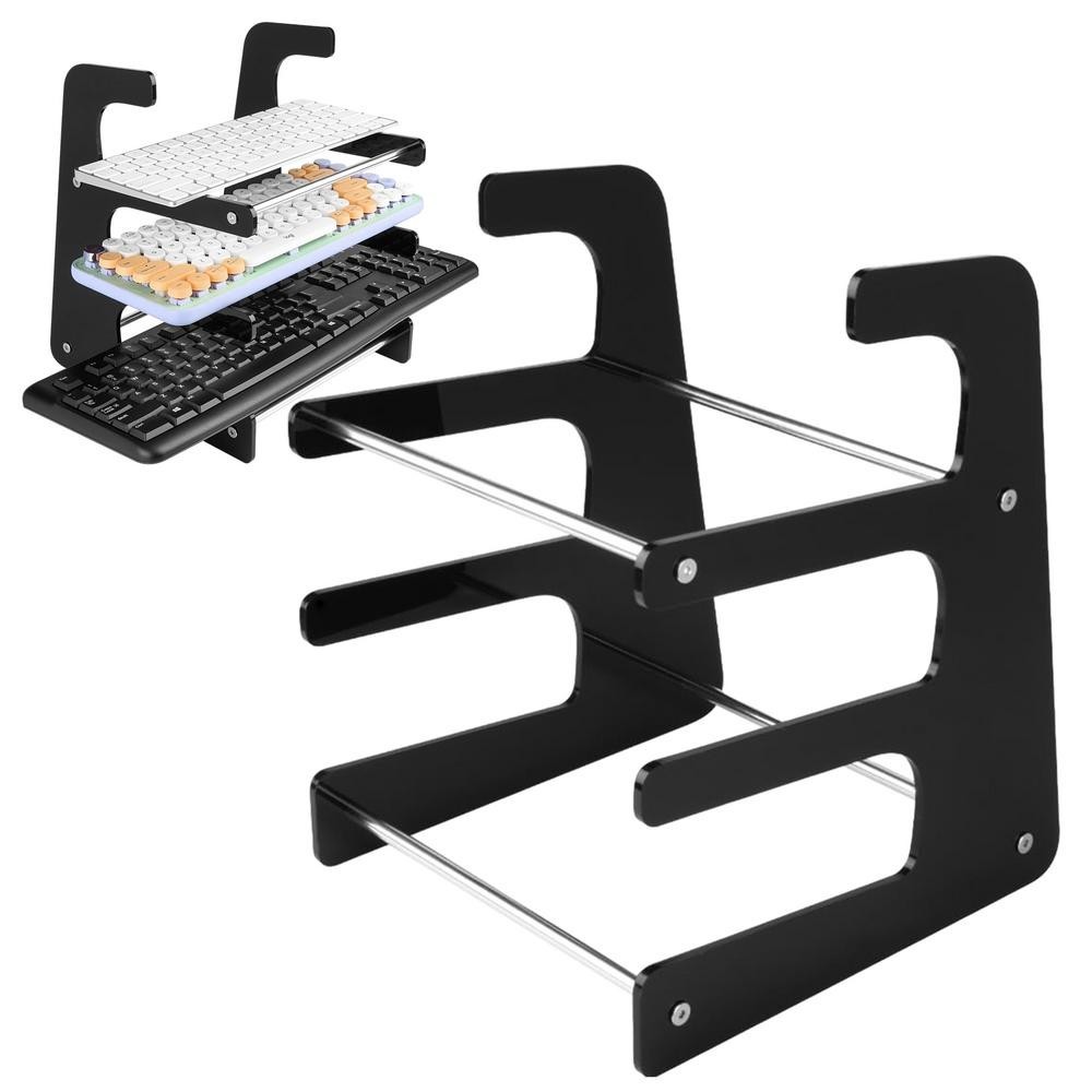Jual 3 Tier Keyboard Storage Rack acrylic Keyboard Display Stand ...